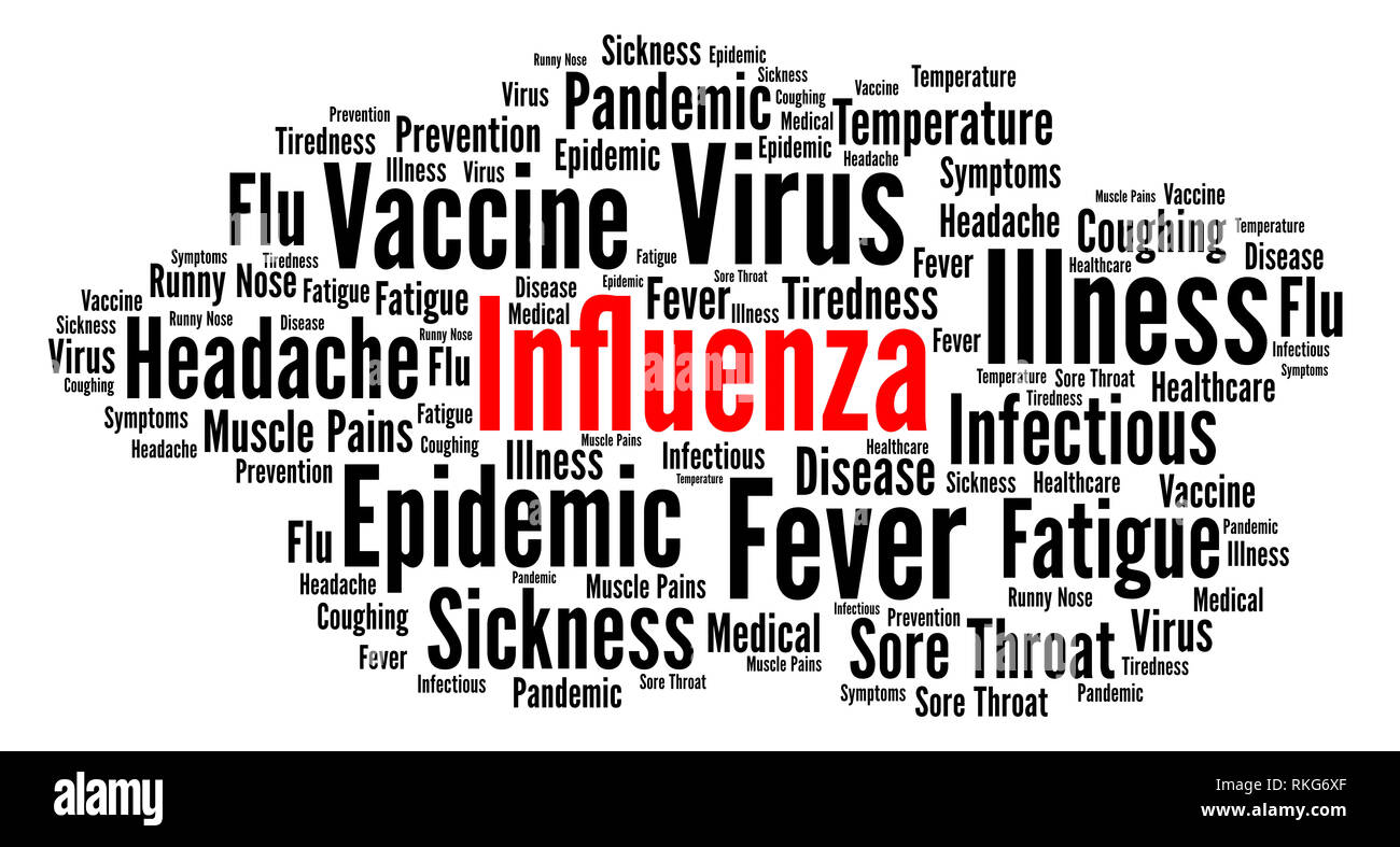 Influenza word cloud concept Stock Photo - Alamy