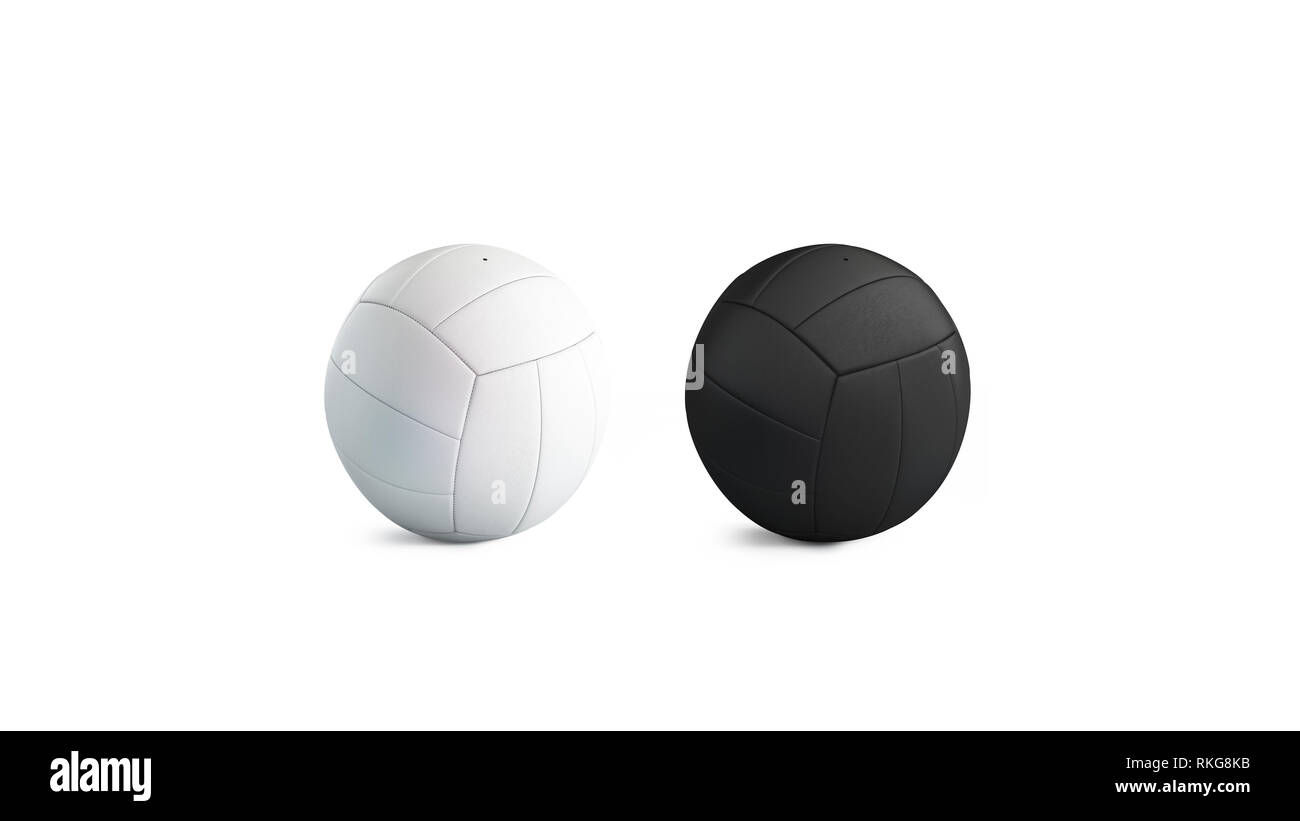 Blank blank and white volleyball ball mockup set, isolated, 3d ...