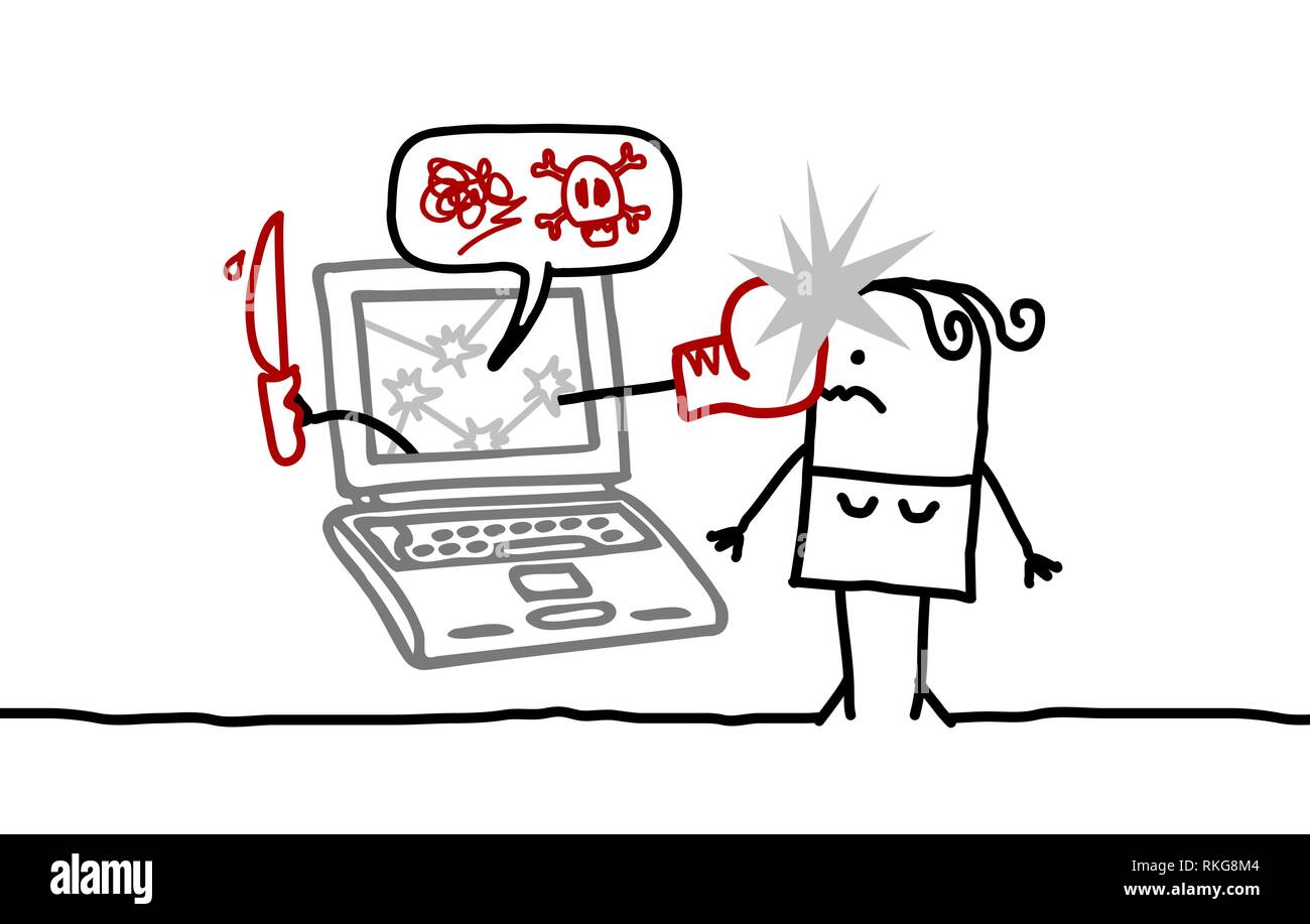 Cyber bullying cartoon hi-res stock photography and images - Alamy