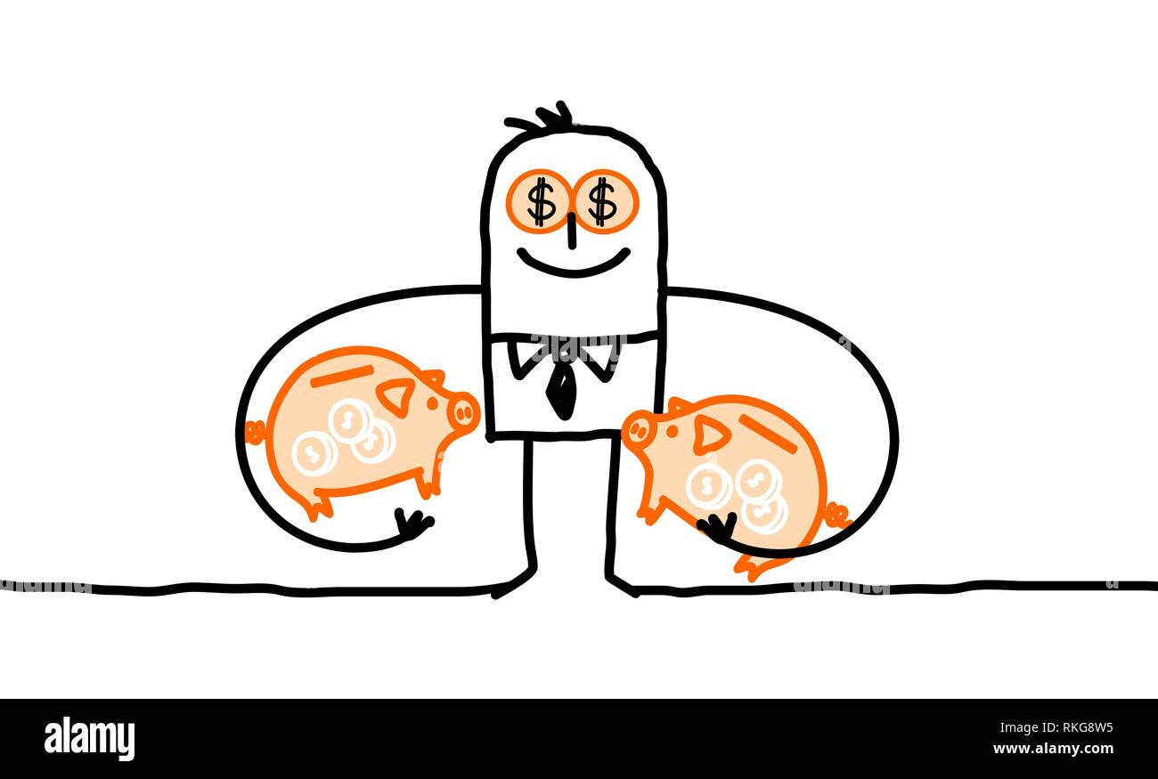Greed cartoon hi-res stock photography and images - Alamy
