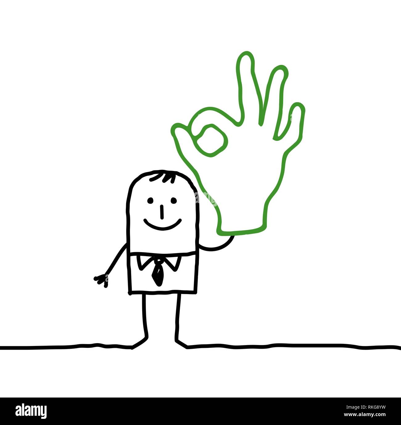 Cartoon man with OK hand sign Stock Vector Image & Art - Alamy