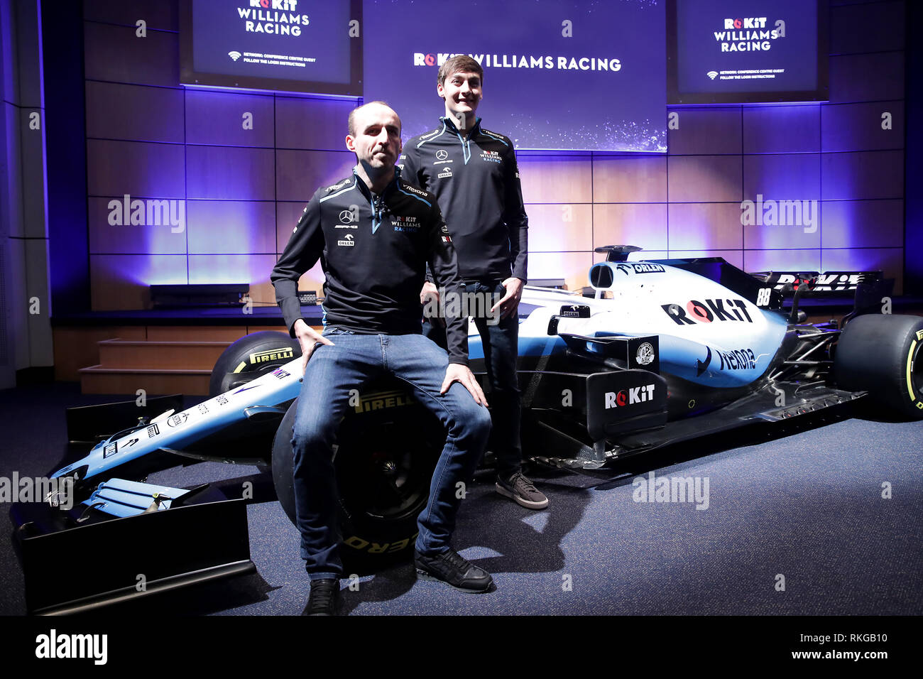 Unveiling of the new livery FW42 with drivers George Russell (left) and ...