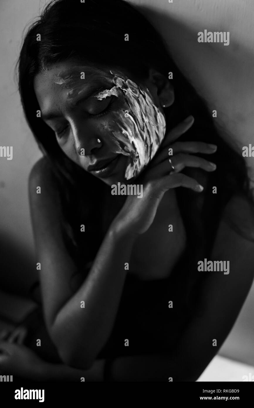 Paint your face Black and White Stock Photos & Images - Alamy