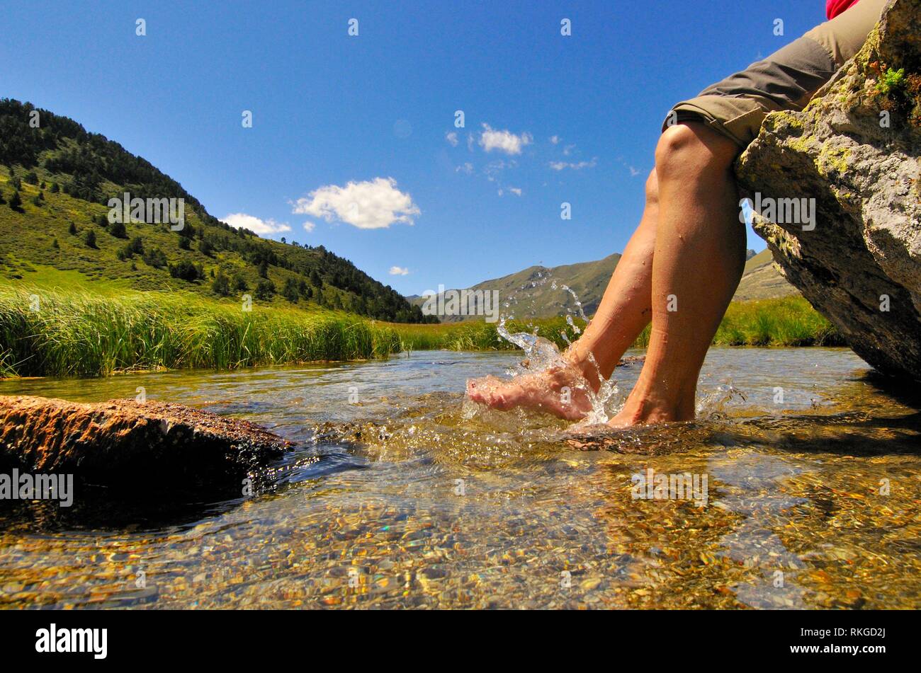 Feet in mountain river hi-res stock photography and images - Alamy