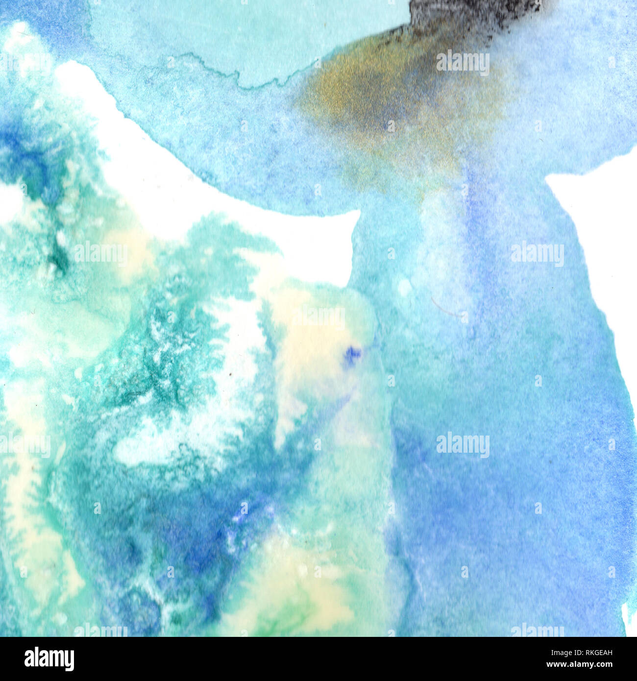 Abstract watercolor paper splash shapes isolated drawing. Illustration ...