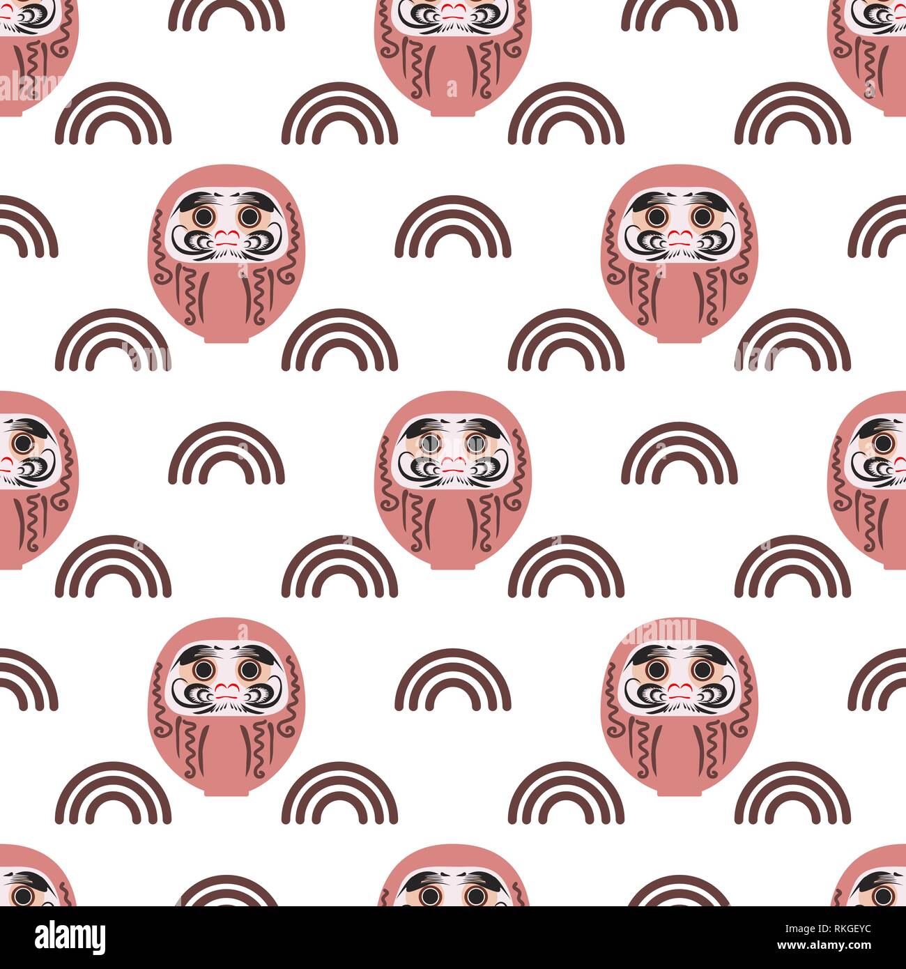 Happy New Year 2019 seamless pattern with daruma - Japanese traditional ...