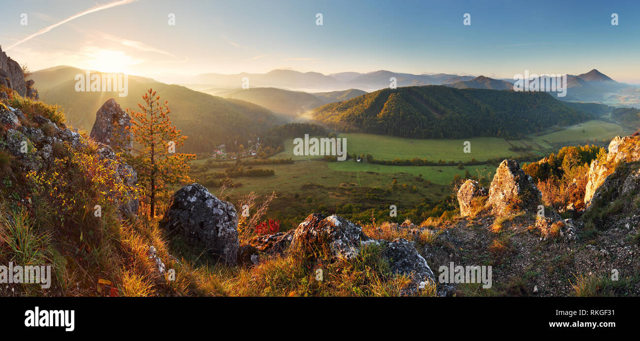 Mountain spring panorama Stock Photo - Alamy