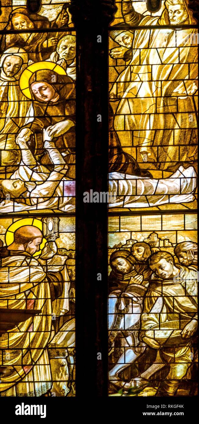 Monks stained glass hi-res stock photography and images - Alamy