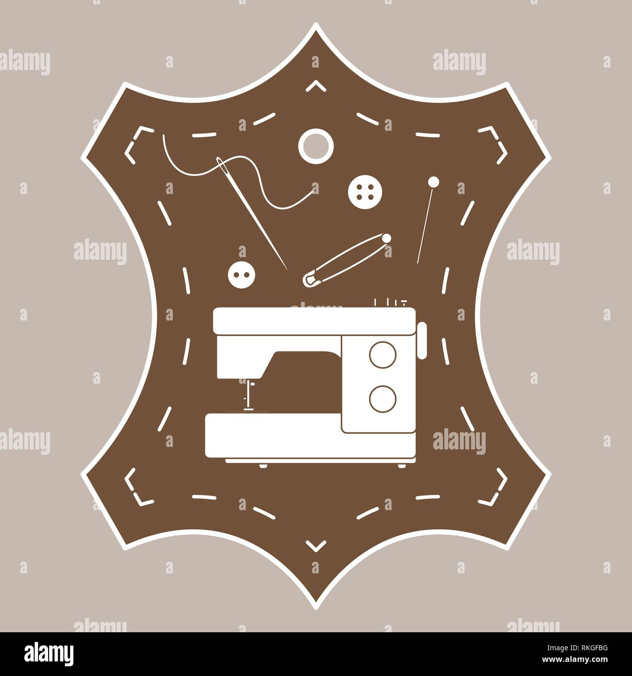Vector illustration with tools and accessories for sewing. Button ...