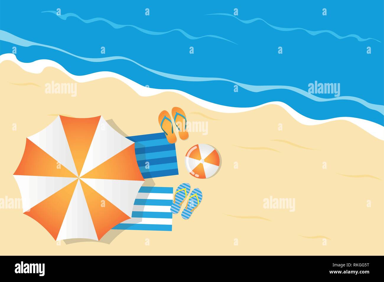 Beach parasol aerial Stock Vector Images - Alamy