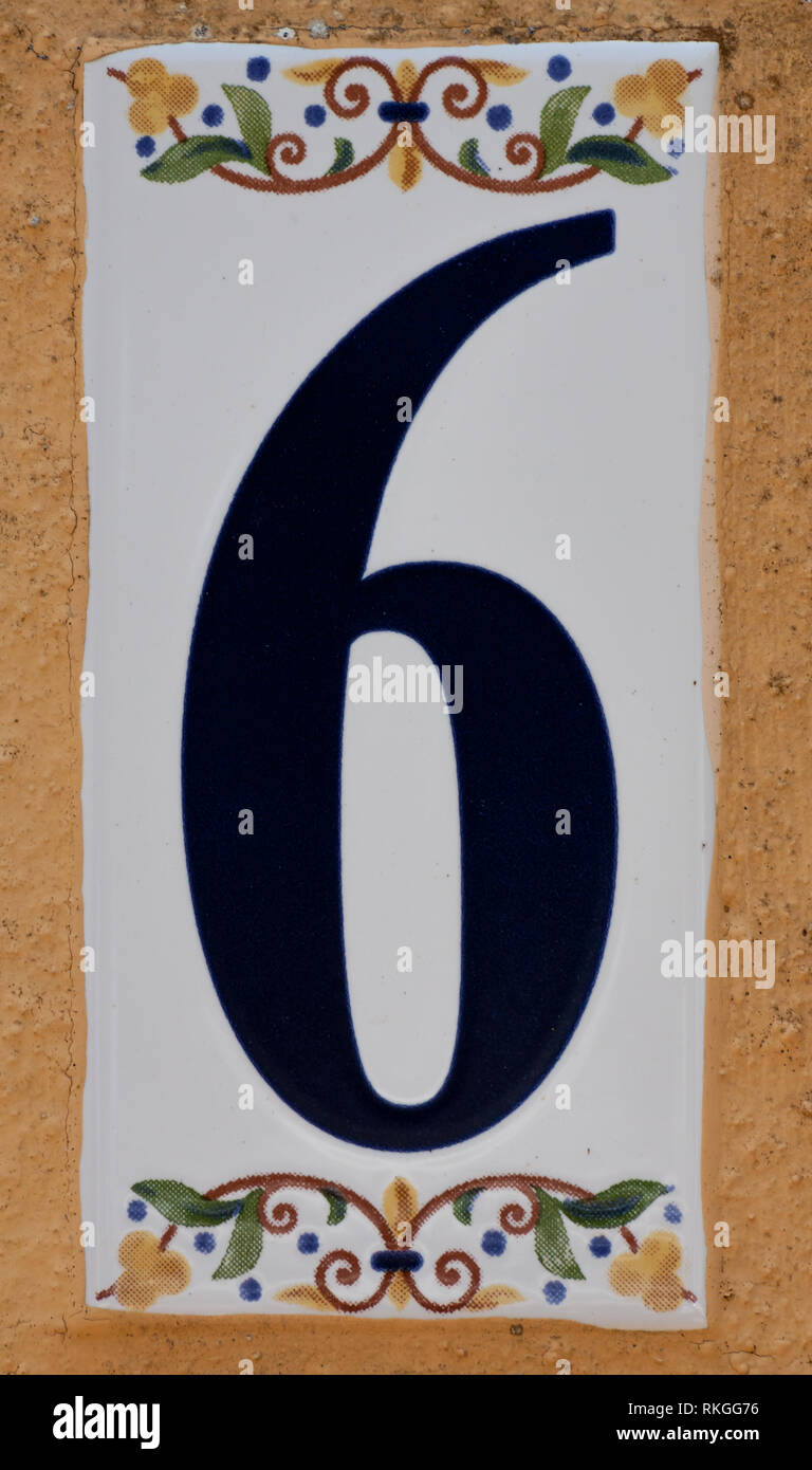 House number 6 Stock Photo - Alamy