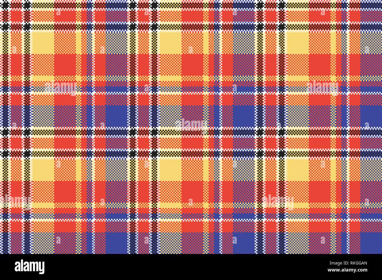 Modern abstract madras plaid seamless pattern. Vector illustration ...