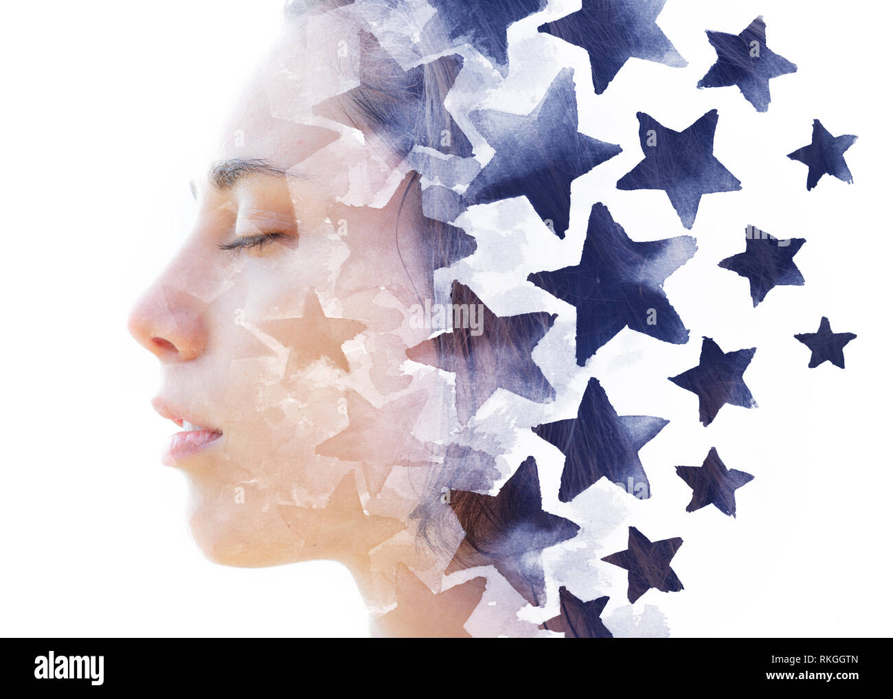 Dissolving into cosmic particles, her beauty is endless Stock Photo - Alamy