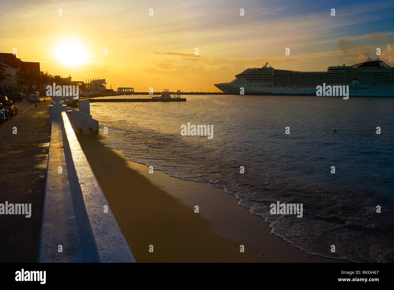 Cozumel island sunset in Riviera Maya of Mayan Mexico Stock Photo - Alamy