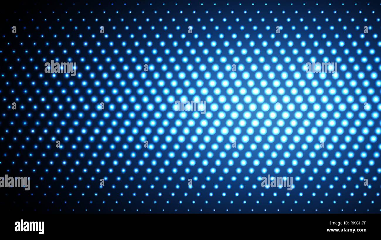 Glowing halftone dots pattern. Abstract neon led lights background for ...