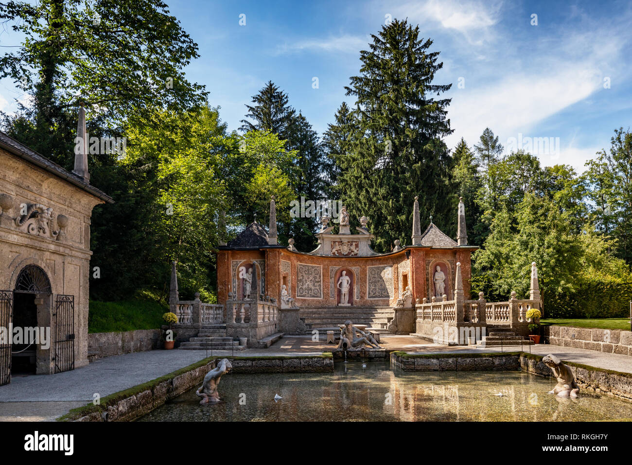 Trick Fountains, Schloss Hellbrunn Palace and Gardens. Salzburg ...