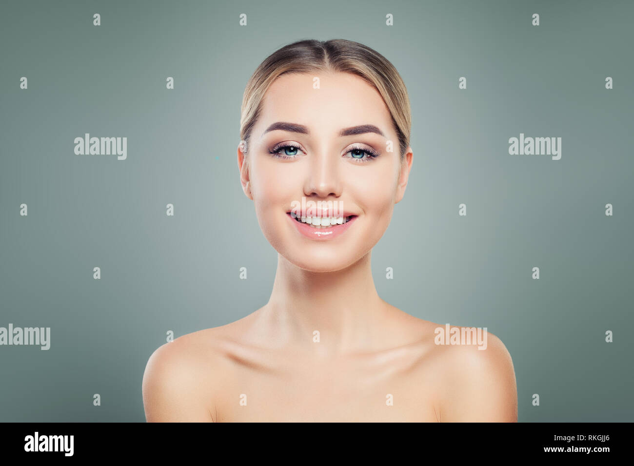 Young woman with cute smile. Beautiful smiling model portrait Stock ...