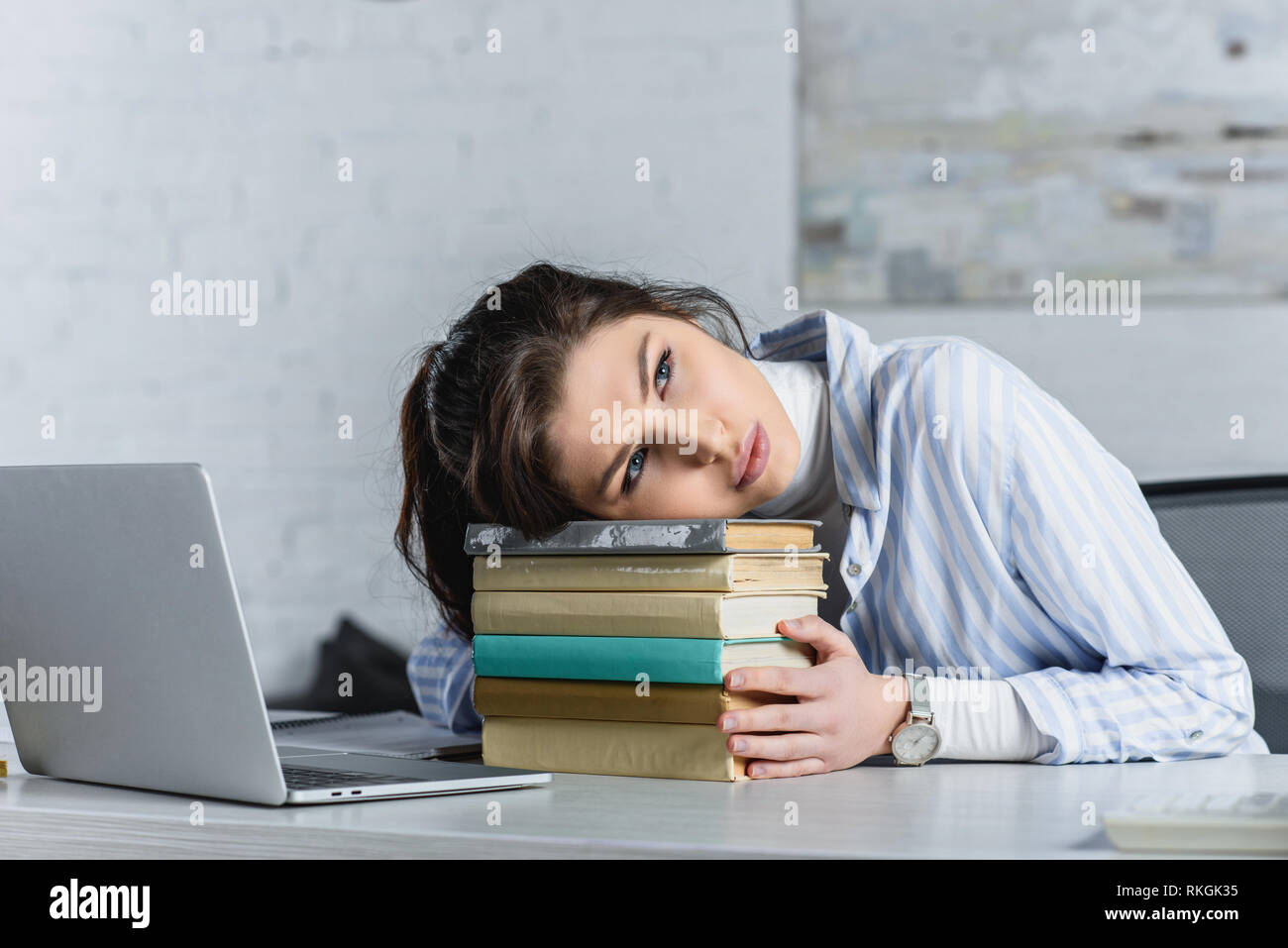 Workspace books laptop near hi-res stock photography and images - Alamy