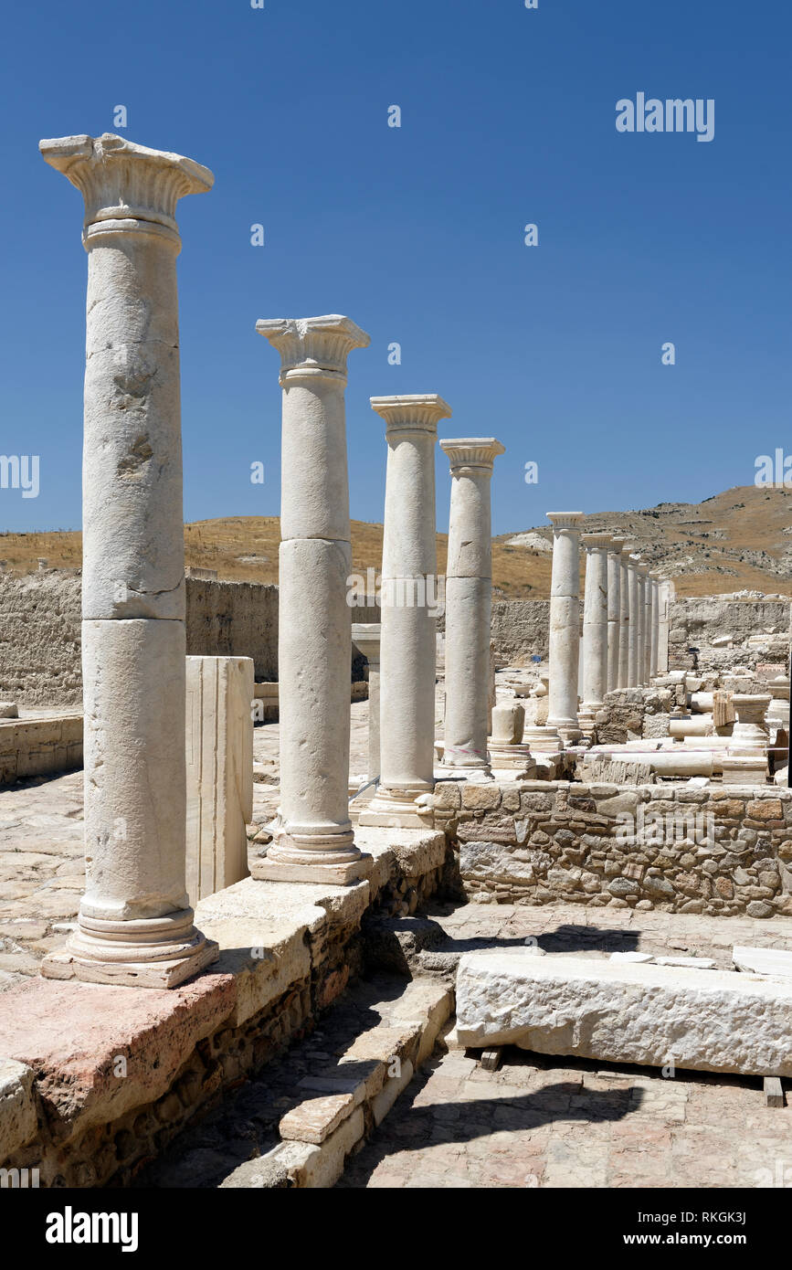 Hierapolis Street one of the main arteries of ancient city, Tripolis on ...
