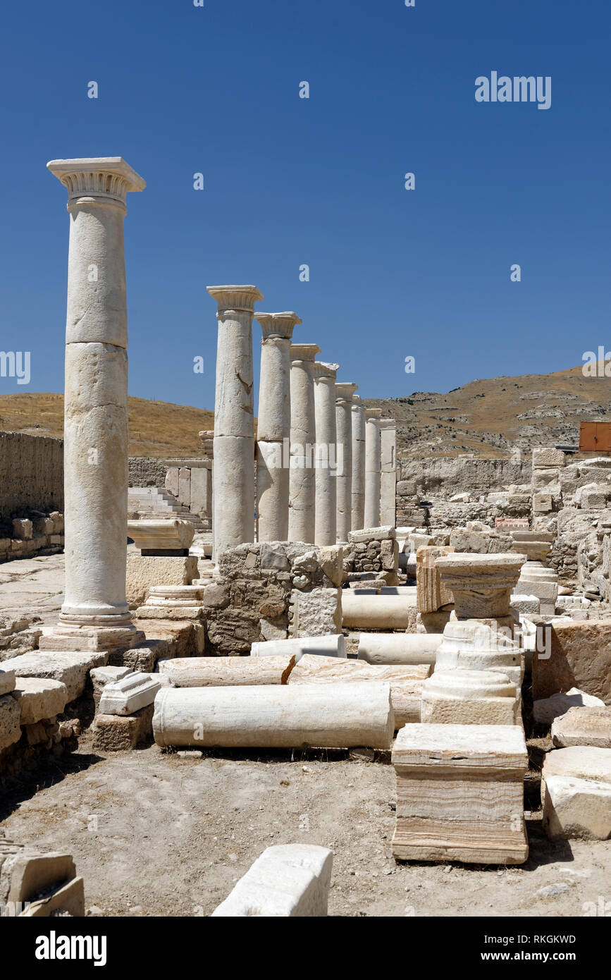 Hierapolis Street one of the main arteries of ancient city, Tripolis on ...