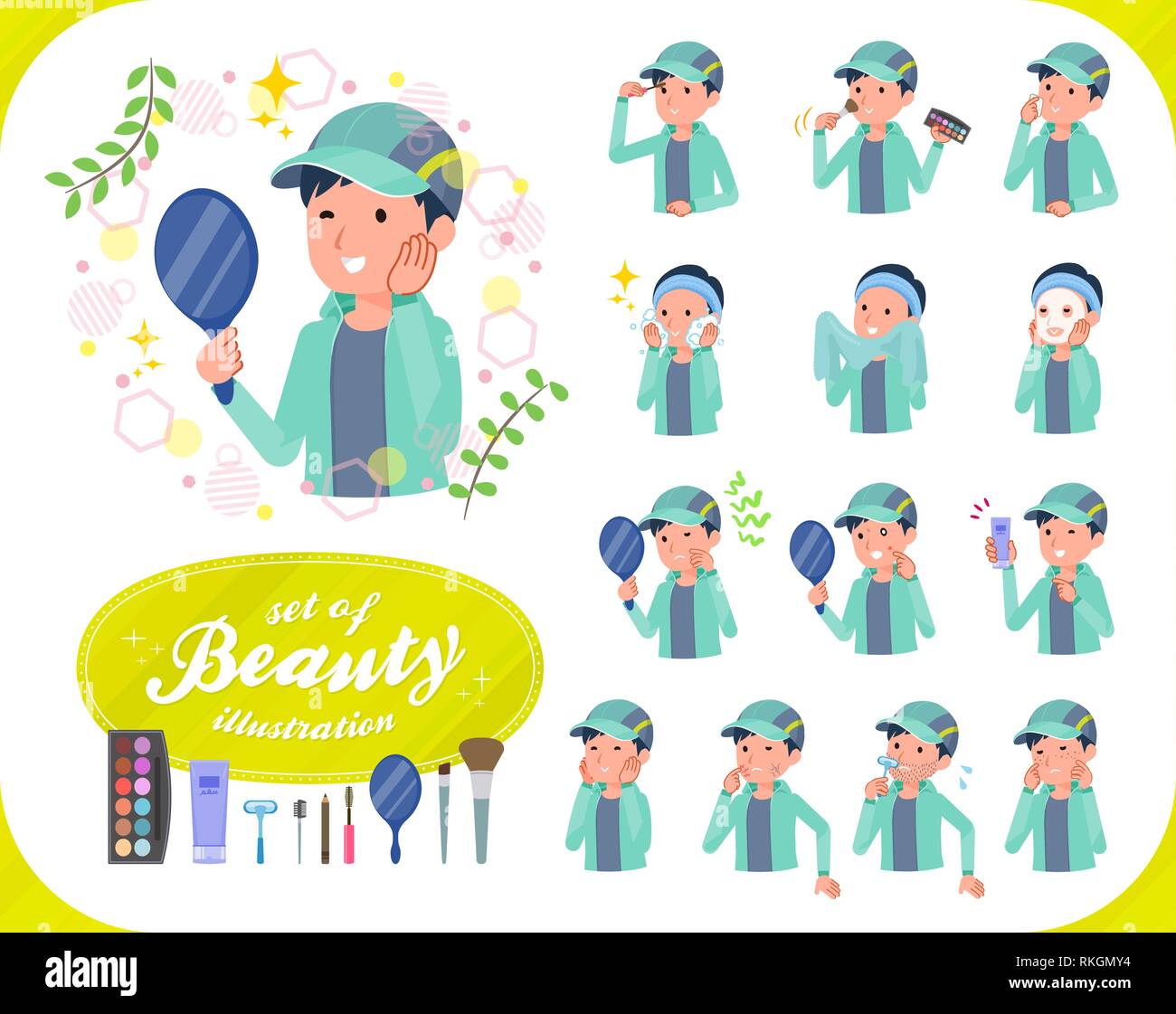 Men in makeup Stock Vector Images - Alamy