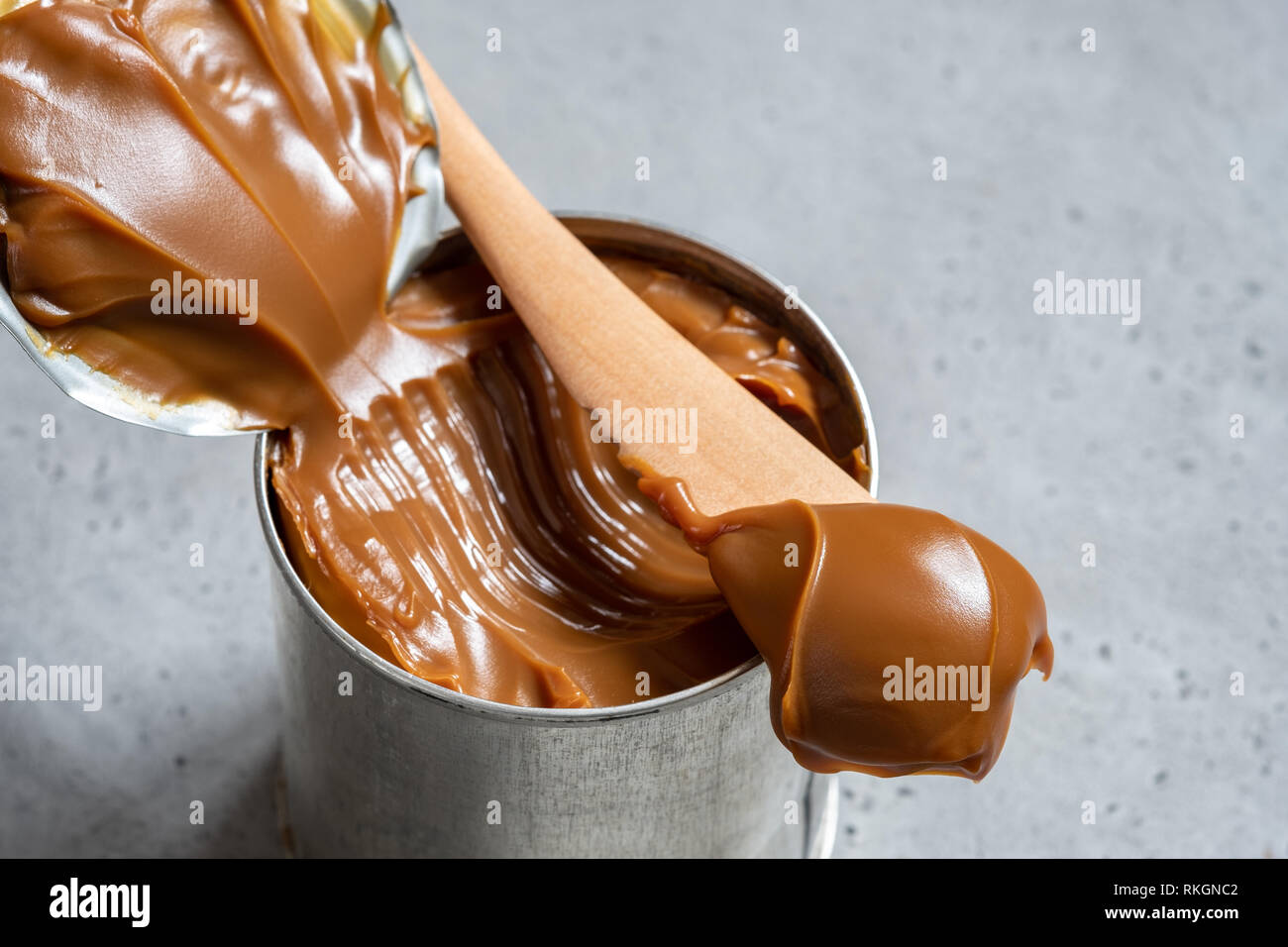 Dulce de leche in a can Stock Photo - Alamy