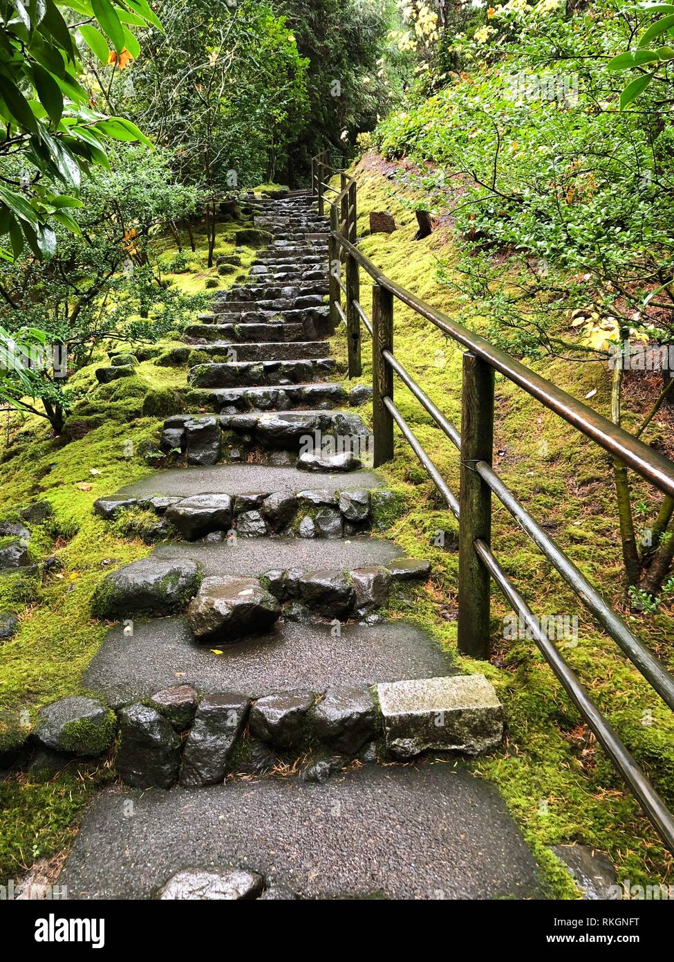 Japanese zen garden stairs hi-res stock photography and images - Alamy
