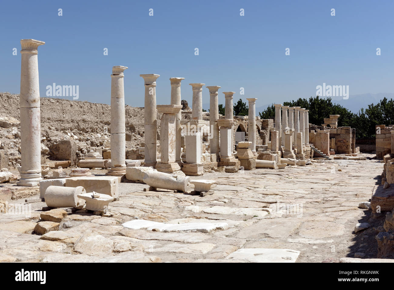 Hierapolis Street one of the main arteries of ancient city, Tripolis on ...