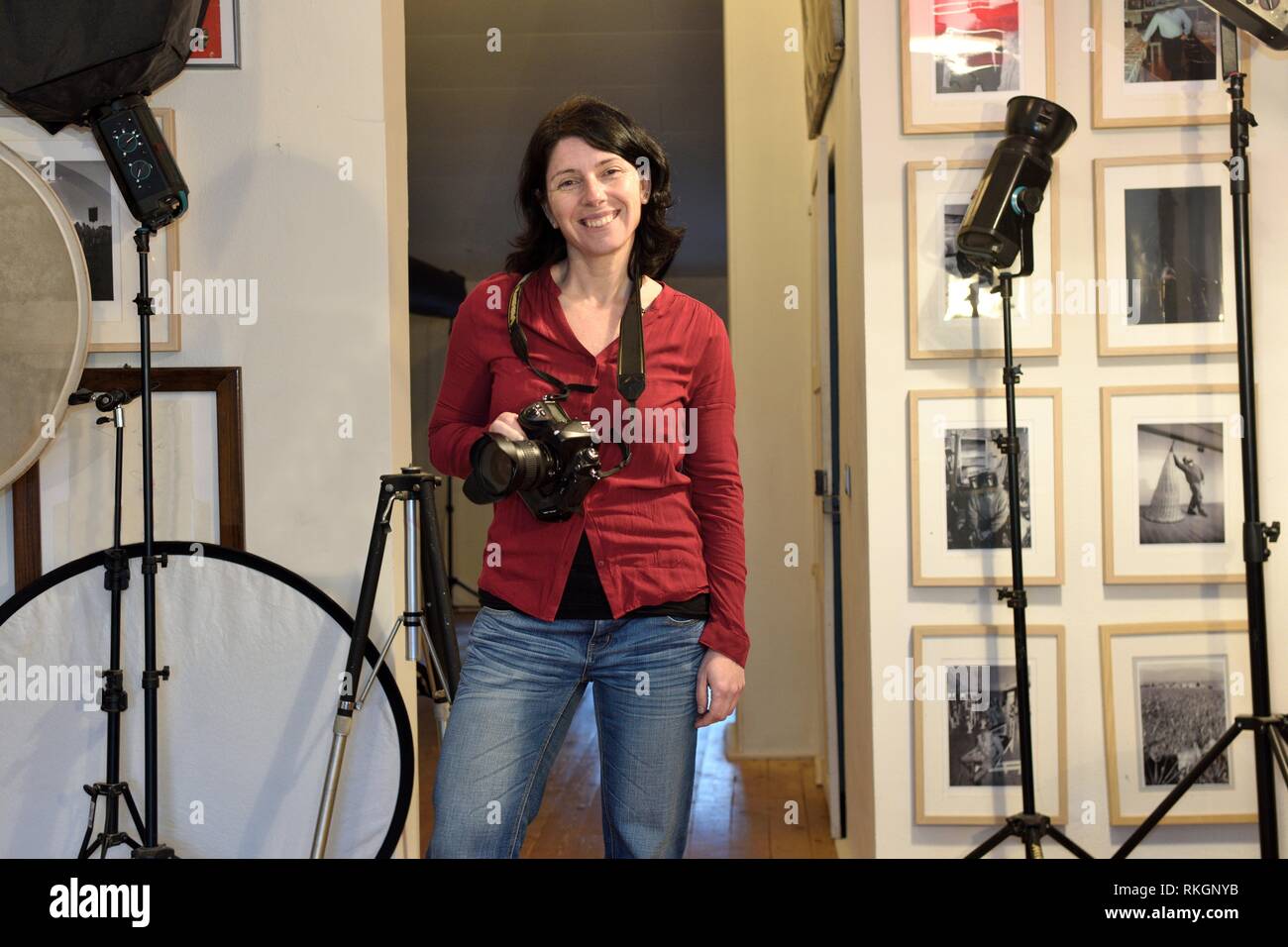 Creative portrait photo session in studio High Resolution Stock ...