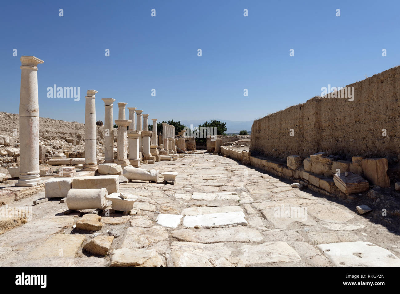 Hierapolis Street one of the main arteries of ancient city, Tripolis on ...
