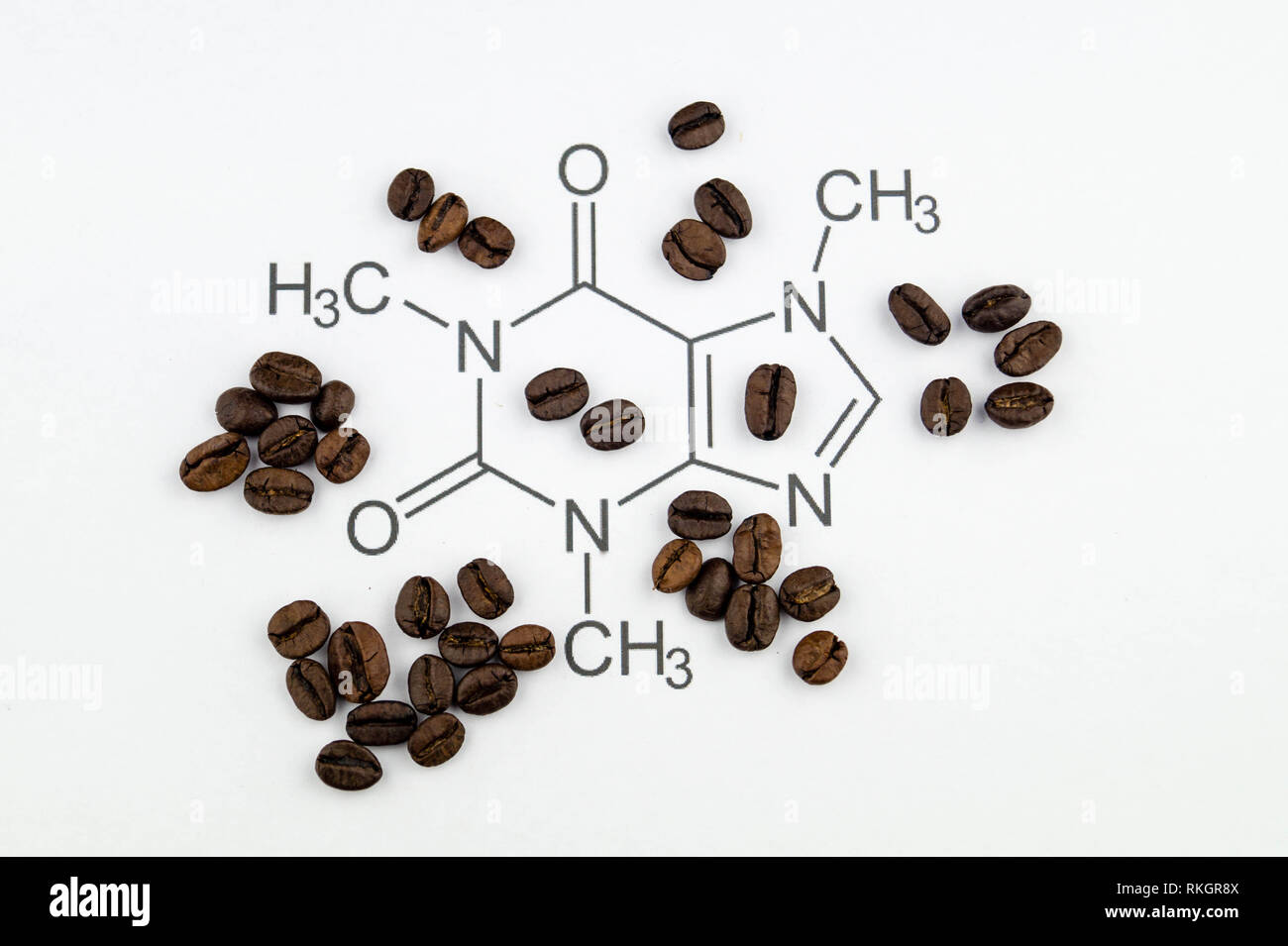 chemical structure of a caffeine molecule Stock Photo - Alamy
