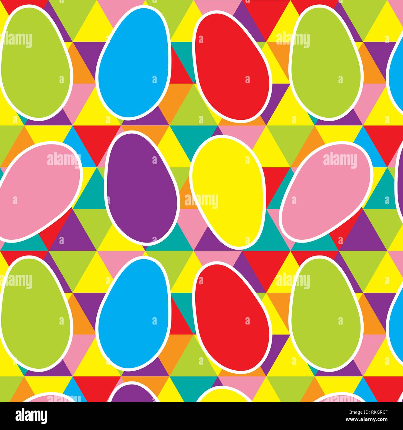 Easter eggs set geometric pattern colorful vector illustration Stock ...