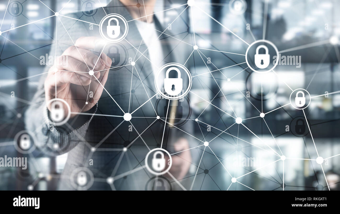 Cyber security, information privacy, data protection concept on modern ...