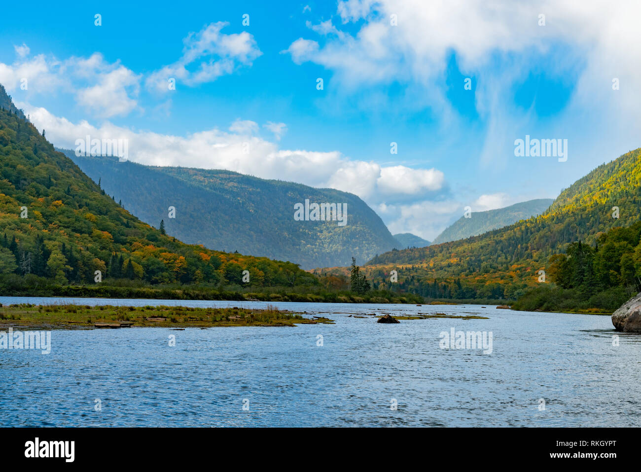 Beautiful fall color of Jacques-Cartier National Park at Quebec, Canada ...