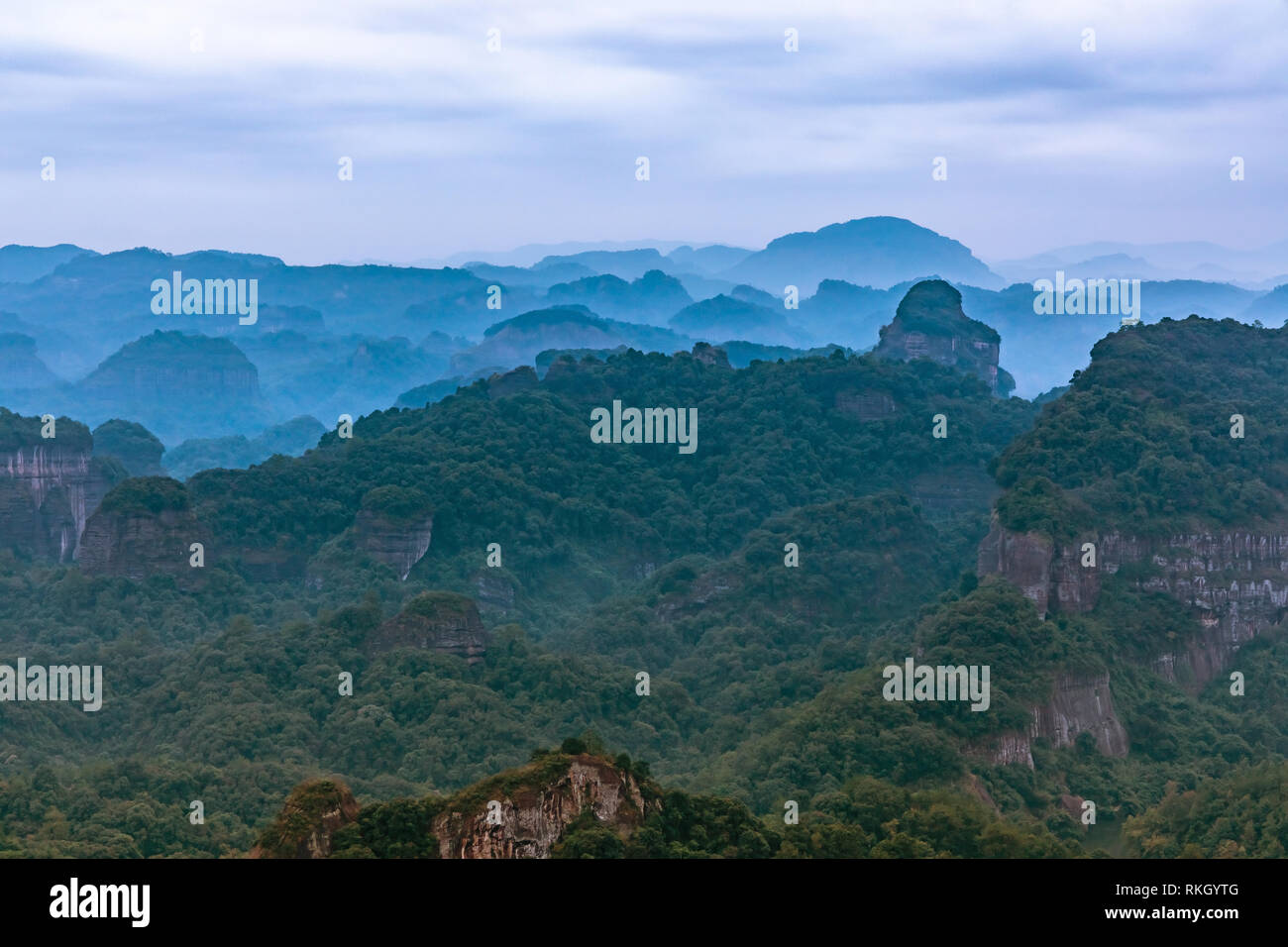 Overview of the famous Mount Danxia, Guangdong, China Stock Photo - Alamy