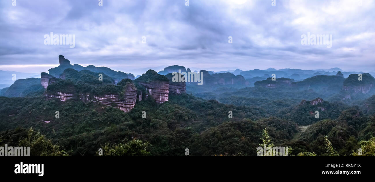 Overview of the famous Mount Danxia, Guangdong, China Stock Photo - Alamy