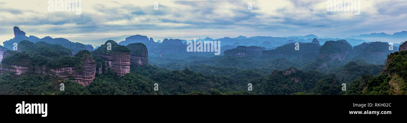Overview of the famous Mount Danxia, Guangdong, China Stock Photo - Alamy