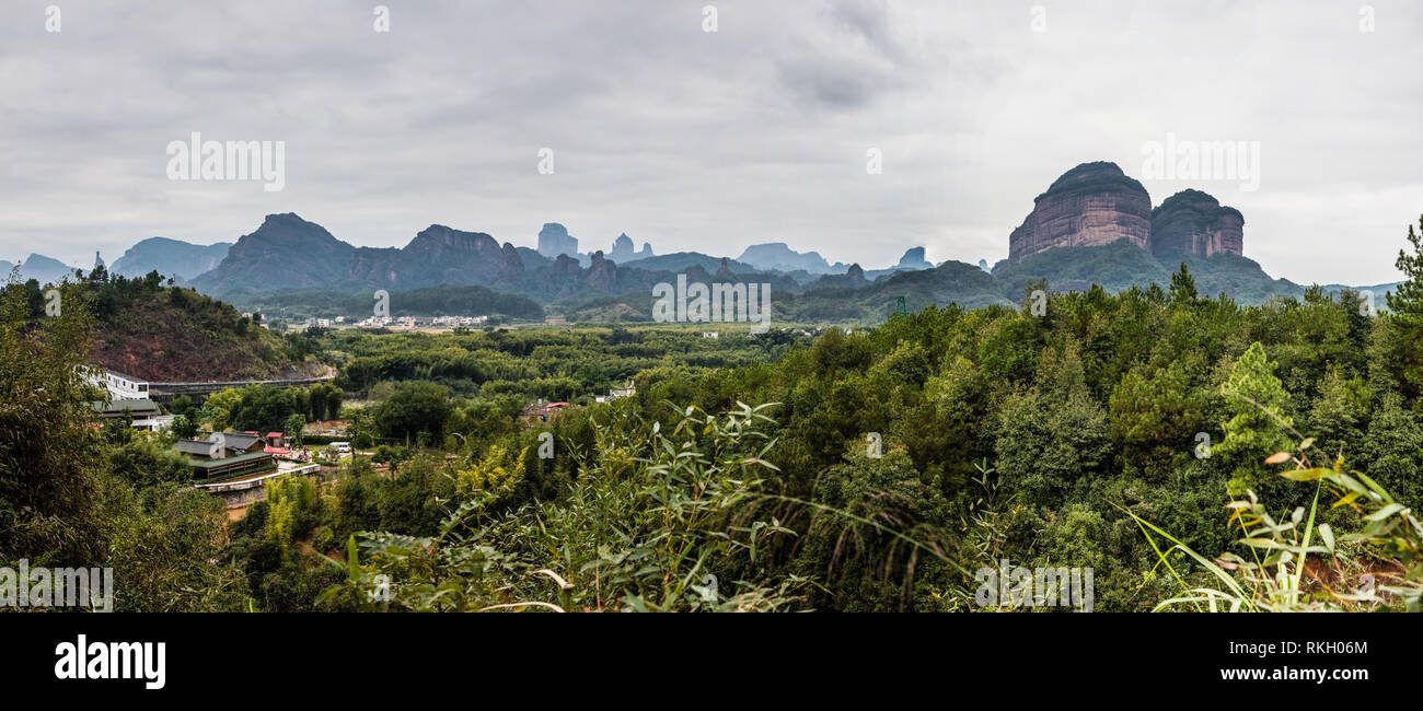 Overview of the famous Mount Danxia, Guangdong, China Stock Photo - Alamy