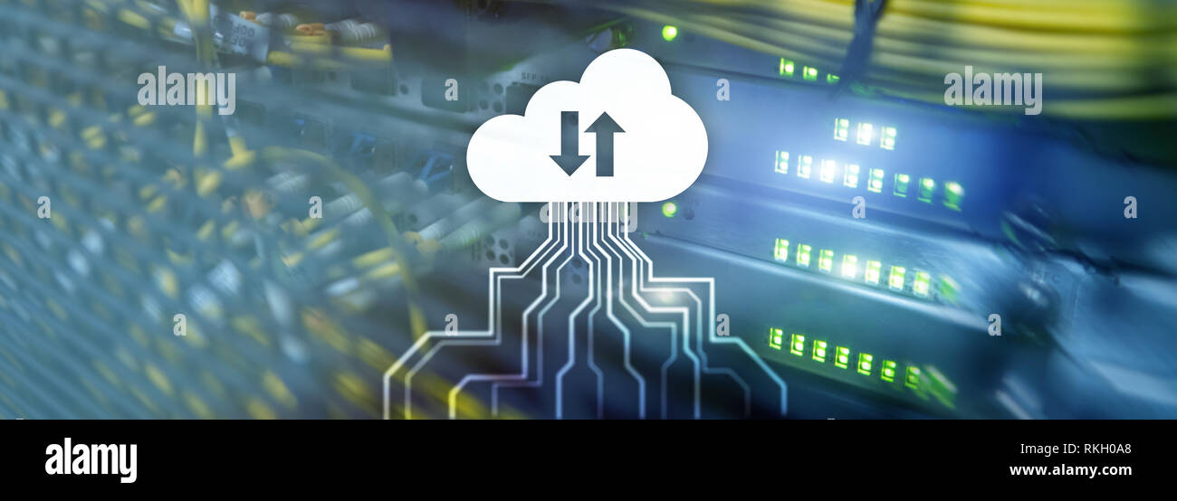 CLoud server and computing, data storage and processing. Internet and technology concept Stock ...