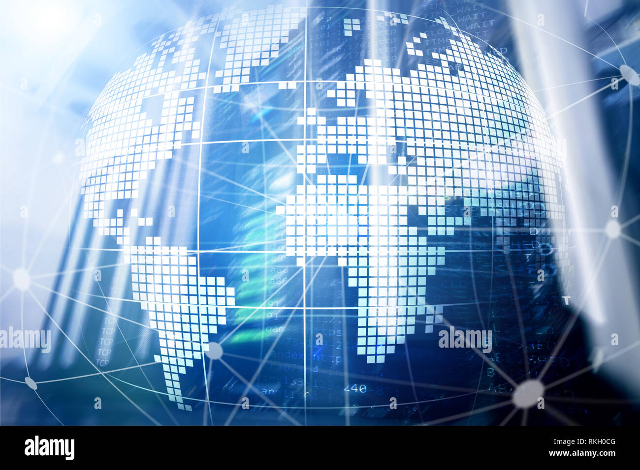 3D Earth as telecommunication and internet technology concept Stock ...