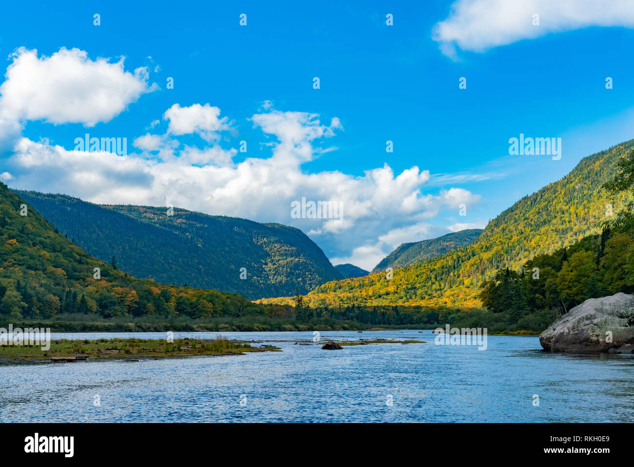 Beautiful fall color of Jacques-Cartier National Park at Quebec, Canada ...