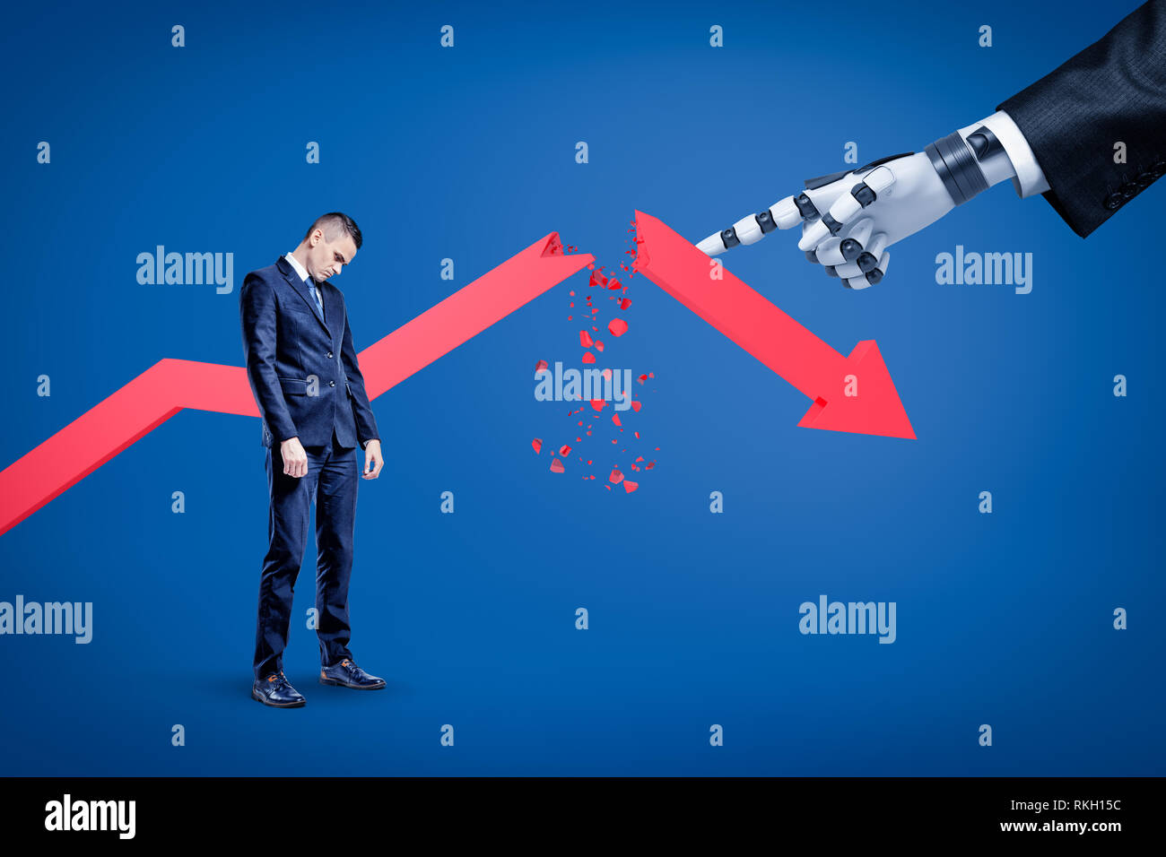 Big red arrow pointing down hi-res stock photography and images - Alamy
