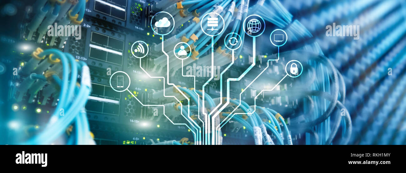 IOT, Internet of things, telecommunication concept. Server room Stock ...