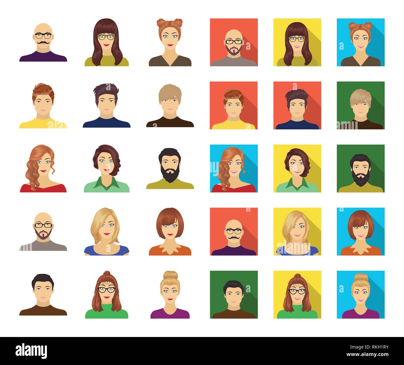 appearance,avatar,bald,beard,blonde,boy,brunette,bust,cartoon,flat ...