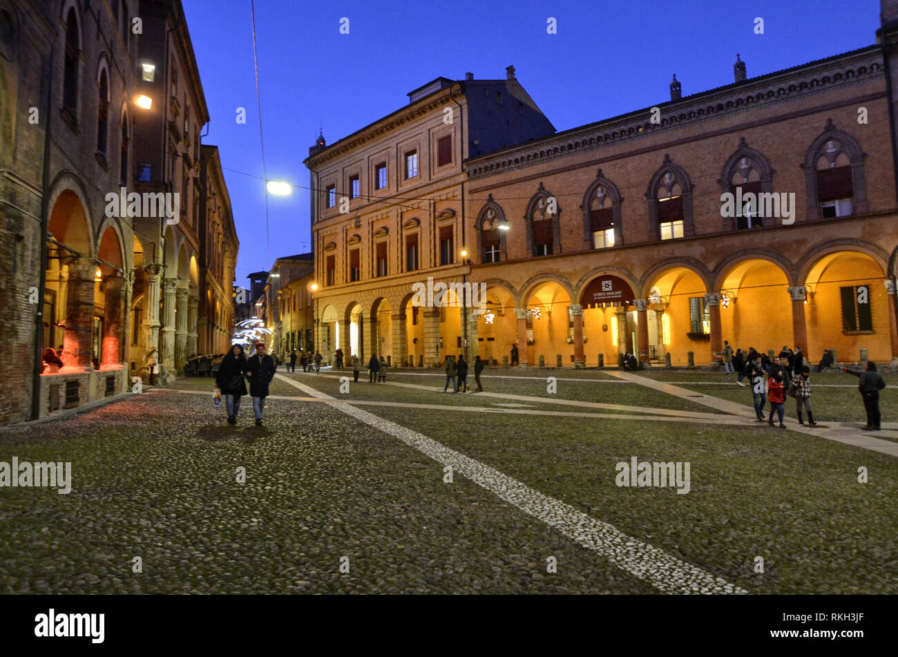 Bologna, Emilia Romagna, Italy. December 2018. The square is called of ...