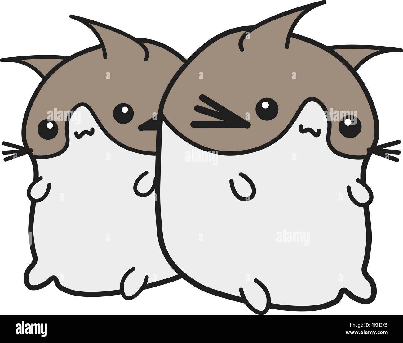 Bunny is the zodiac sign of Gemini in a cartoon style. Vector ...