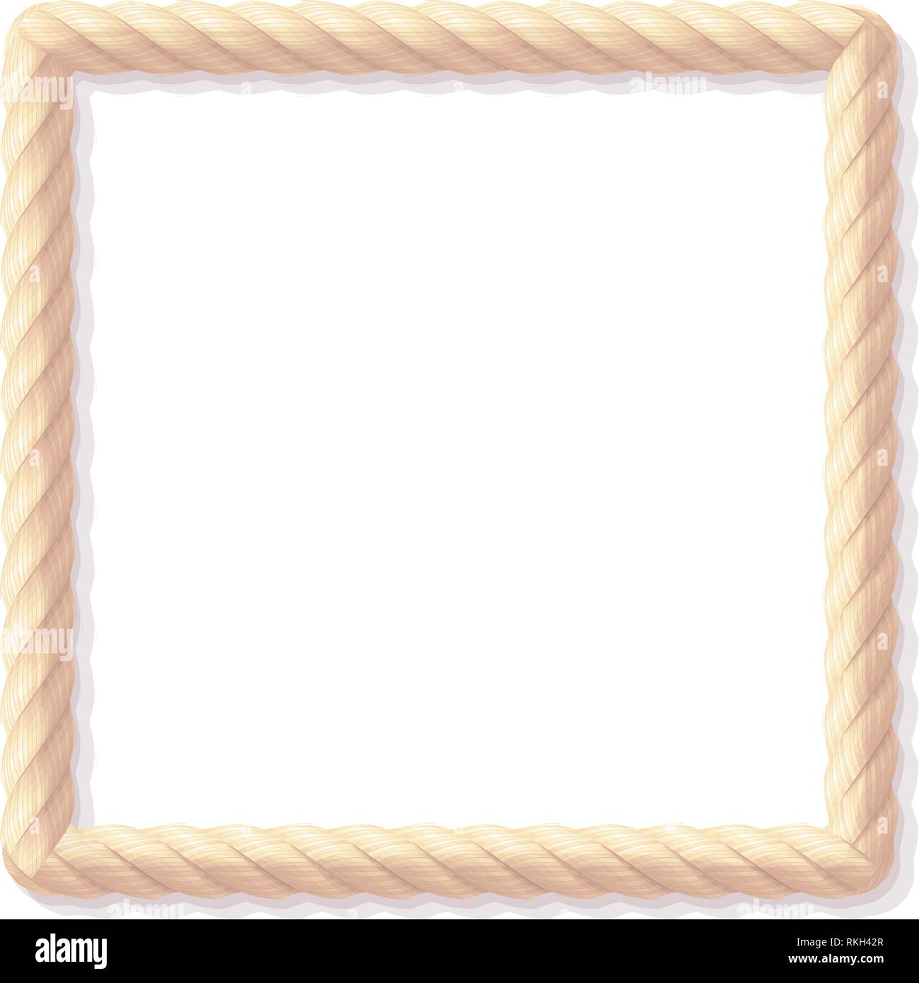 vector rope frame. Vintage realistic twisted cord Stock Vector Image ...