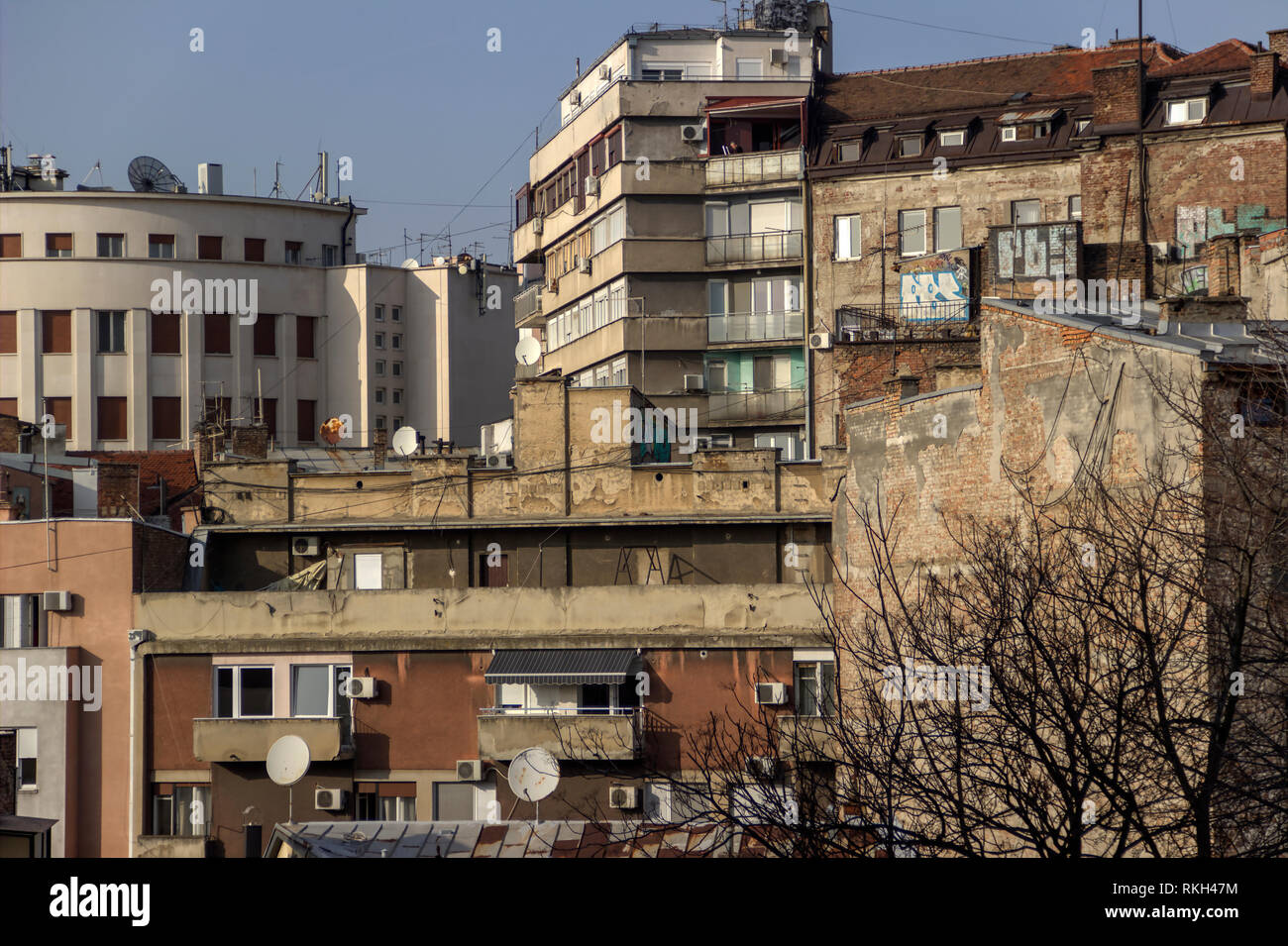 Belgrade, Serbia - View of the urban core of downtown area called ...