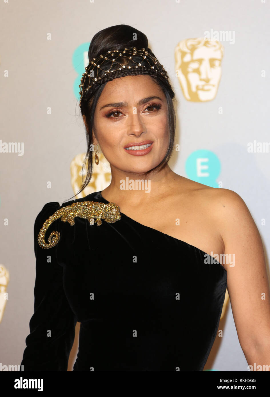 London, UK, February 10th, 2019. Salma Hayek attends the 72nd British ...