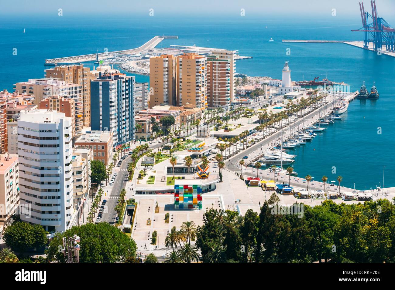 Malaga Port And Lighthouse High Resolution Stock Photography and Images ...